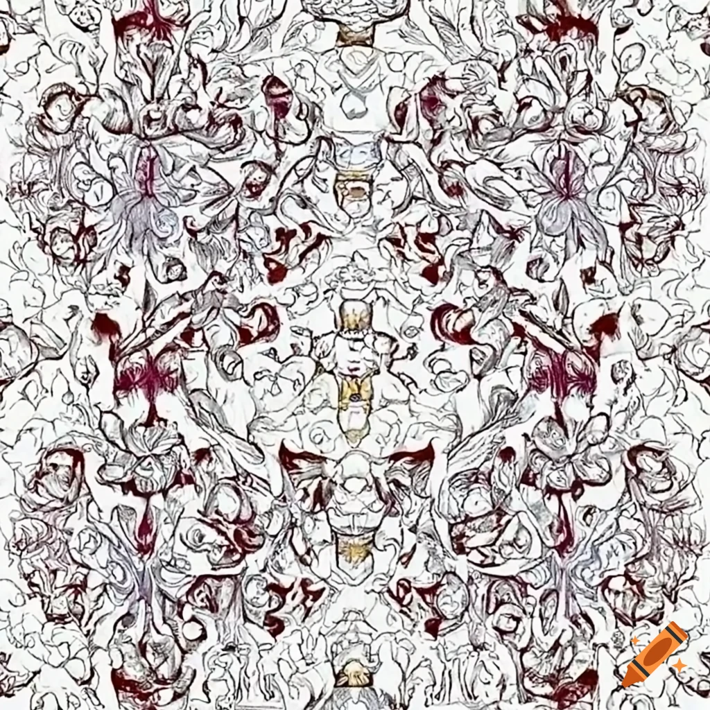 Gypsy repeat pattern design with intricate details on Craiyon