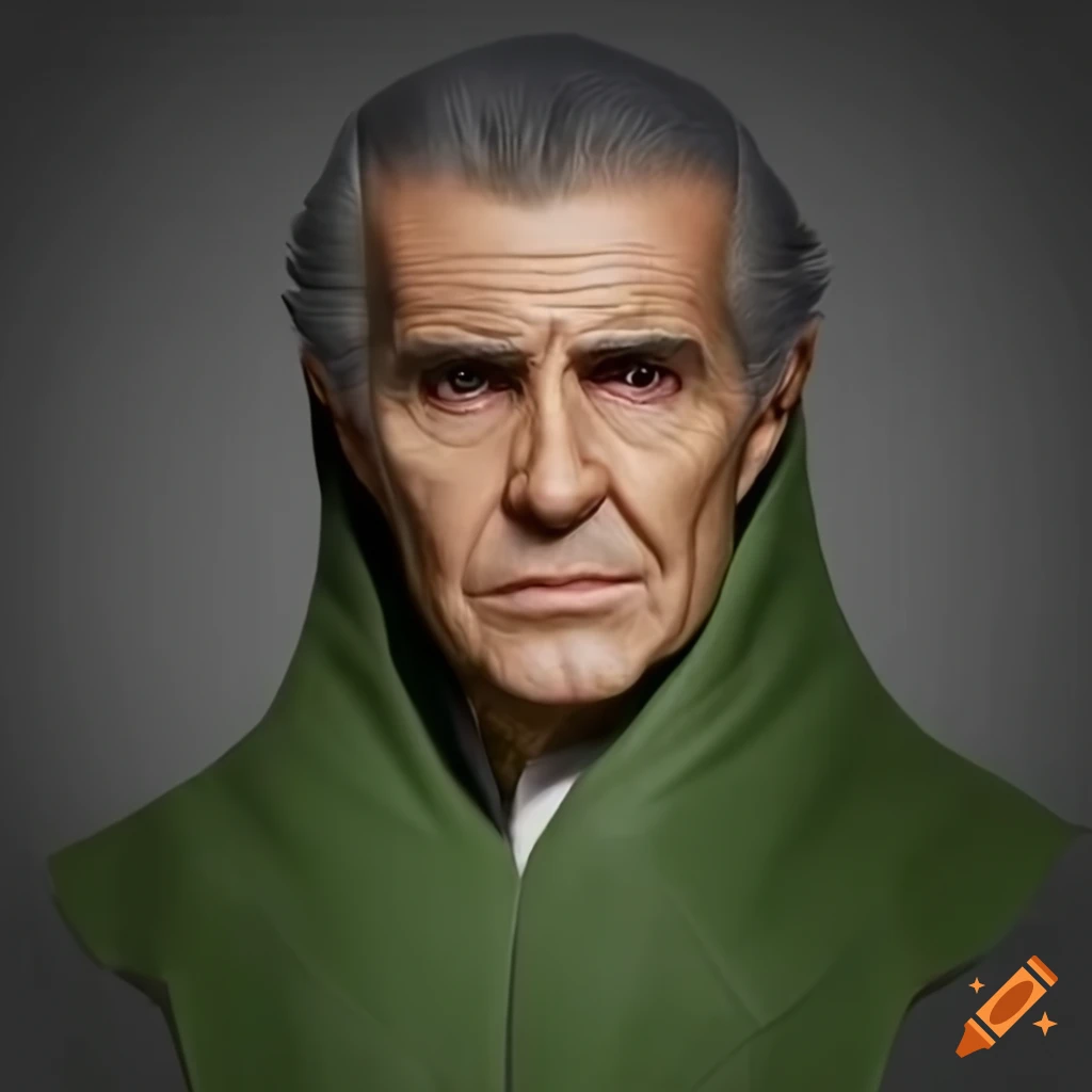 Stylized portrait of a menacing character in HD realism on Craiyon