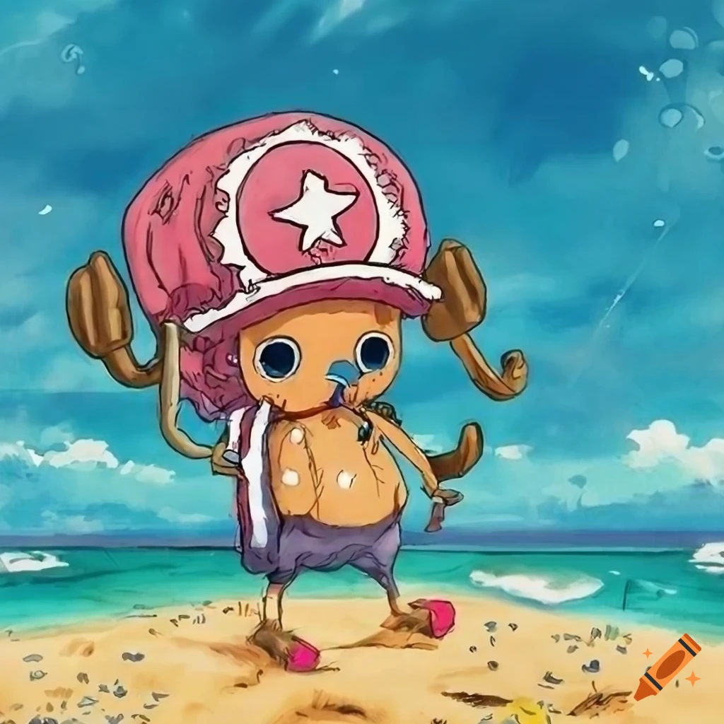 Chopper at the beach in jojo's bizarre adventure style by hirohiko ...