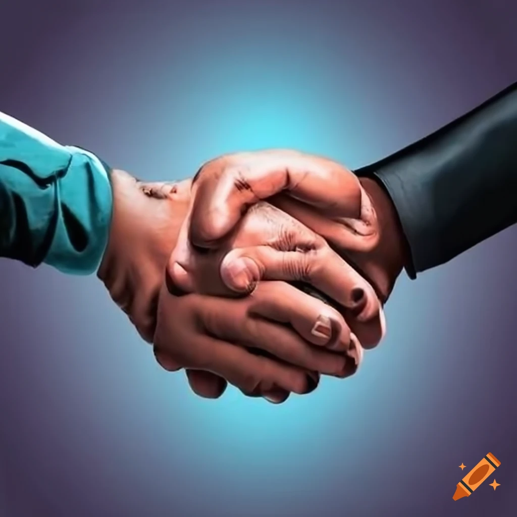 Infinite handshakes depicting a surreal concept on Craiyon