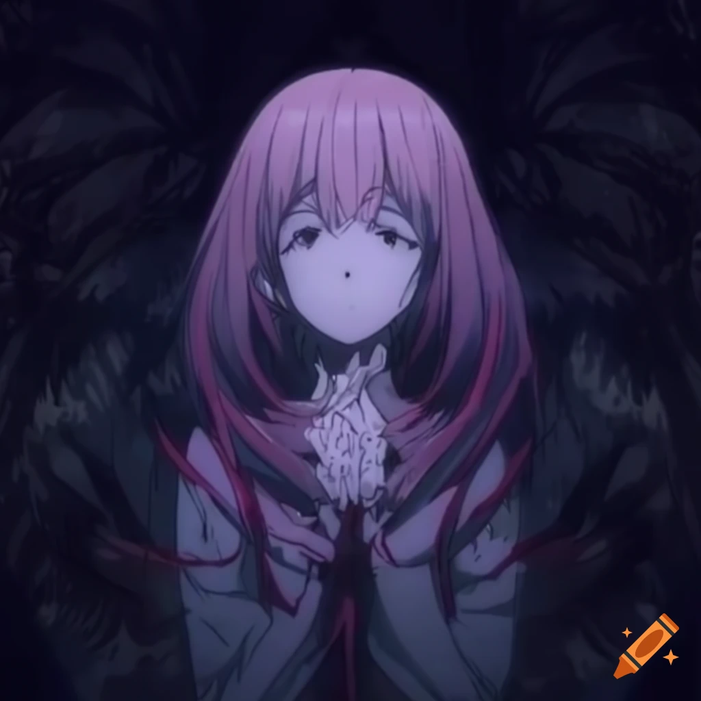 Higher dimensional entity depicted in an eerie anime style on Craiyon