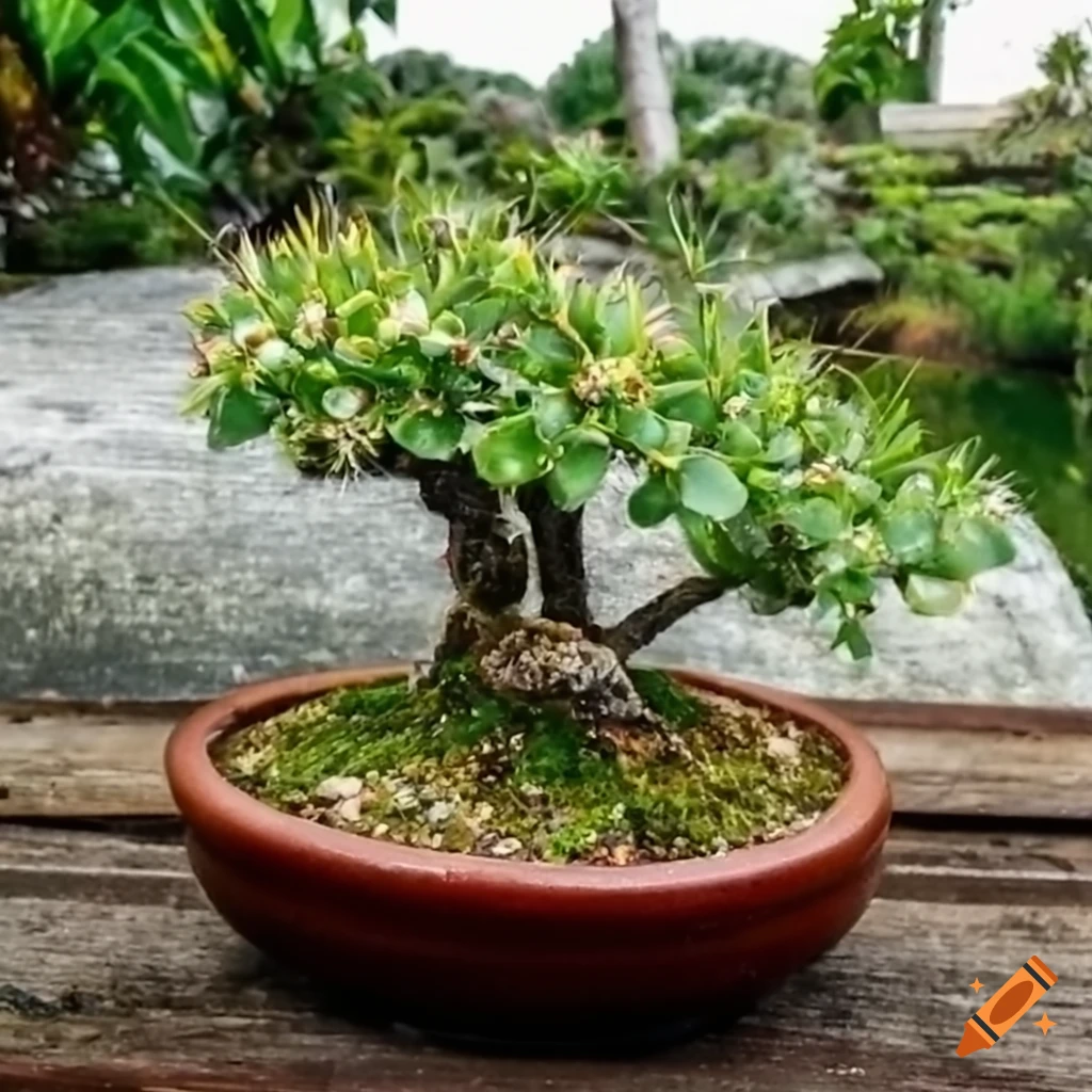 Cactus bonsai plant on Craiyon