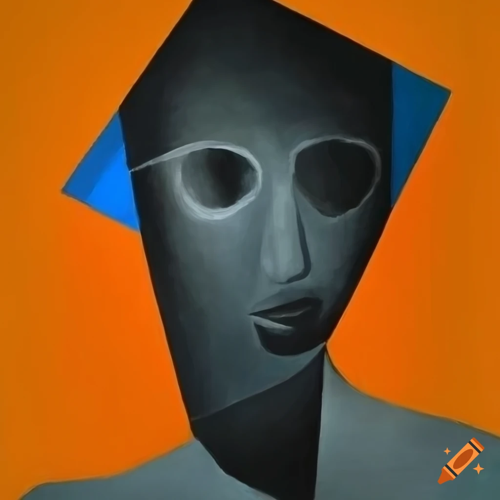 Cubist, Malevich, expressionist, surrealistic black and white doodles ...