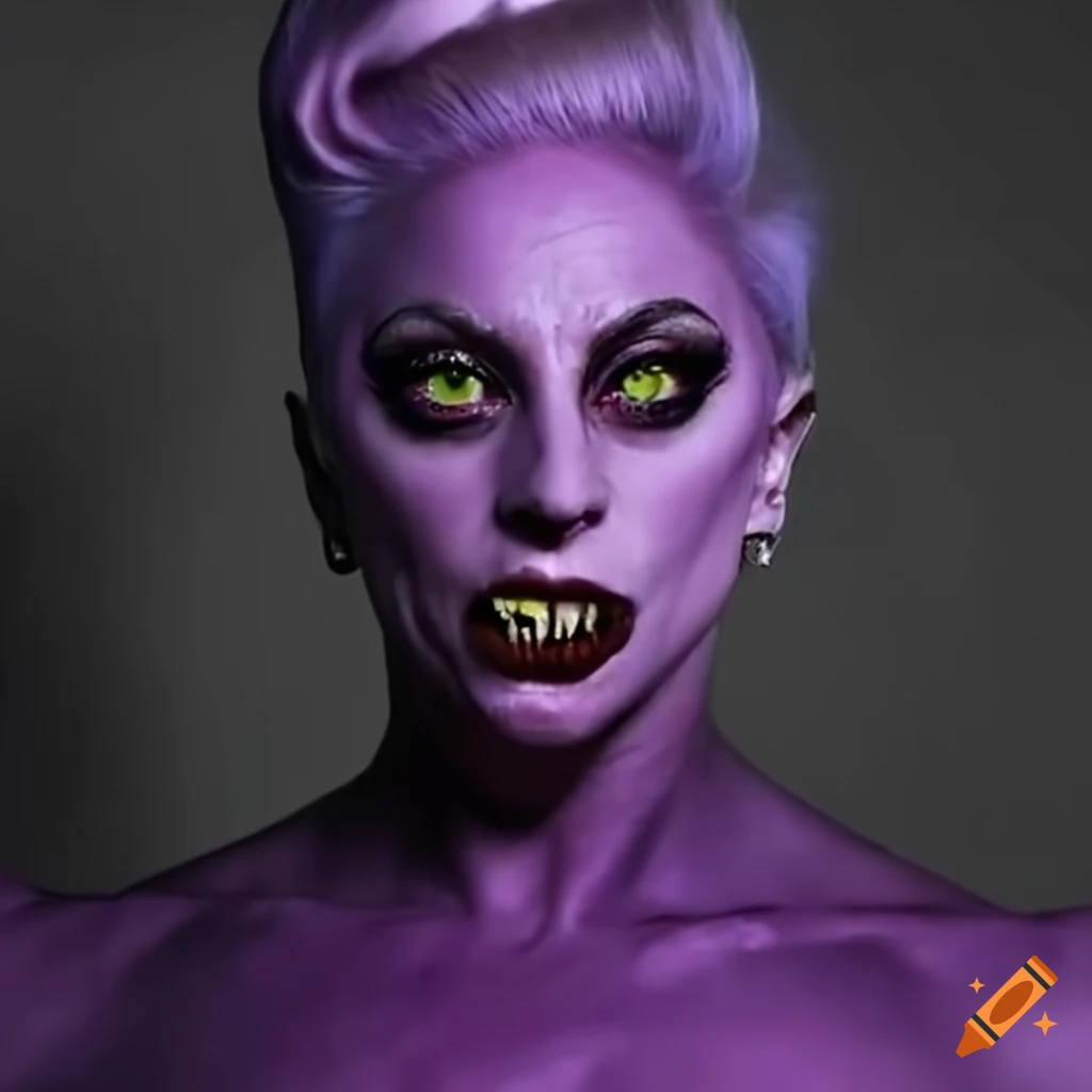 Celebrity transformation into a giant dark purple monster with scary ...