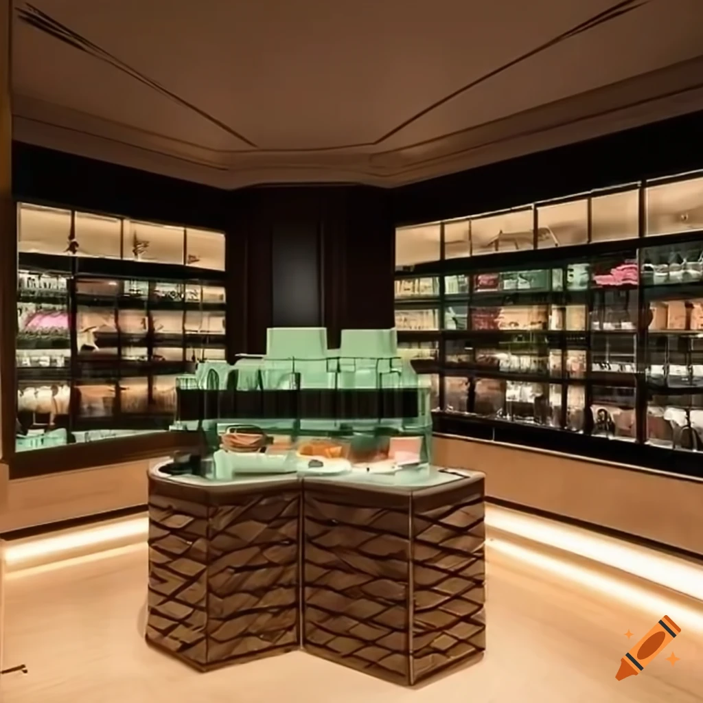Elegant cosmetic corner store in a mall with modern bottega veneta ...