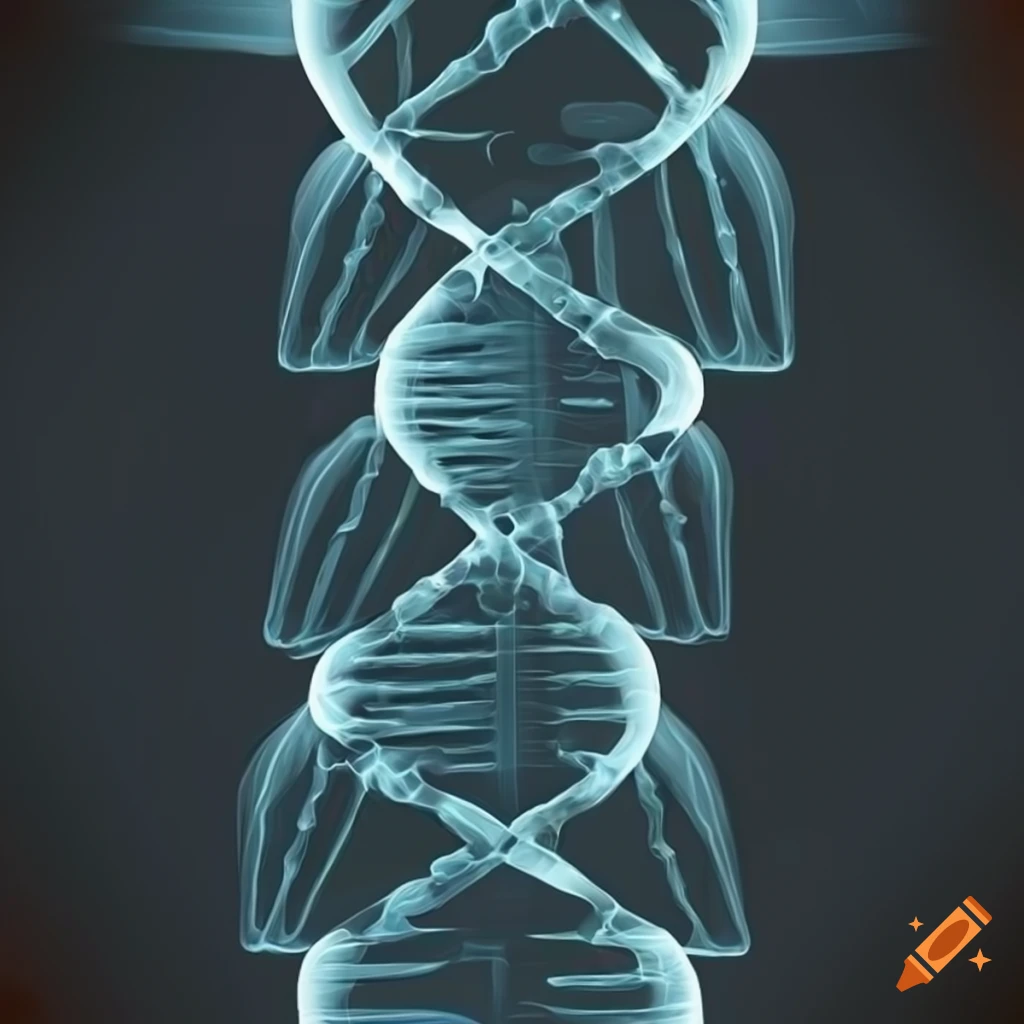 Minimal art x-ray abstract of biomechanical DNA on Craiyon