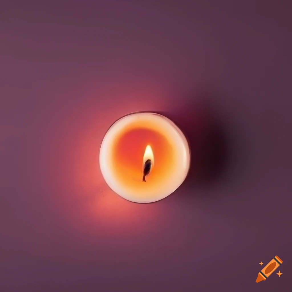 Top view of a candle in high definition on Craiyon