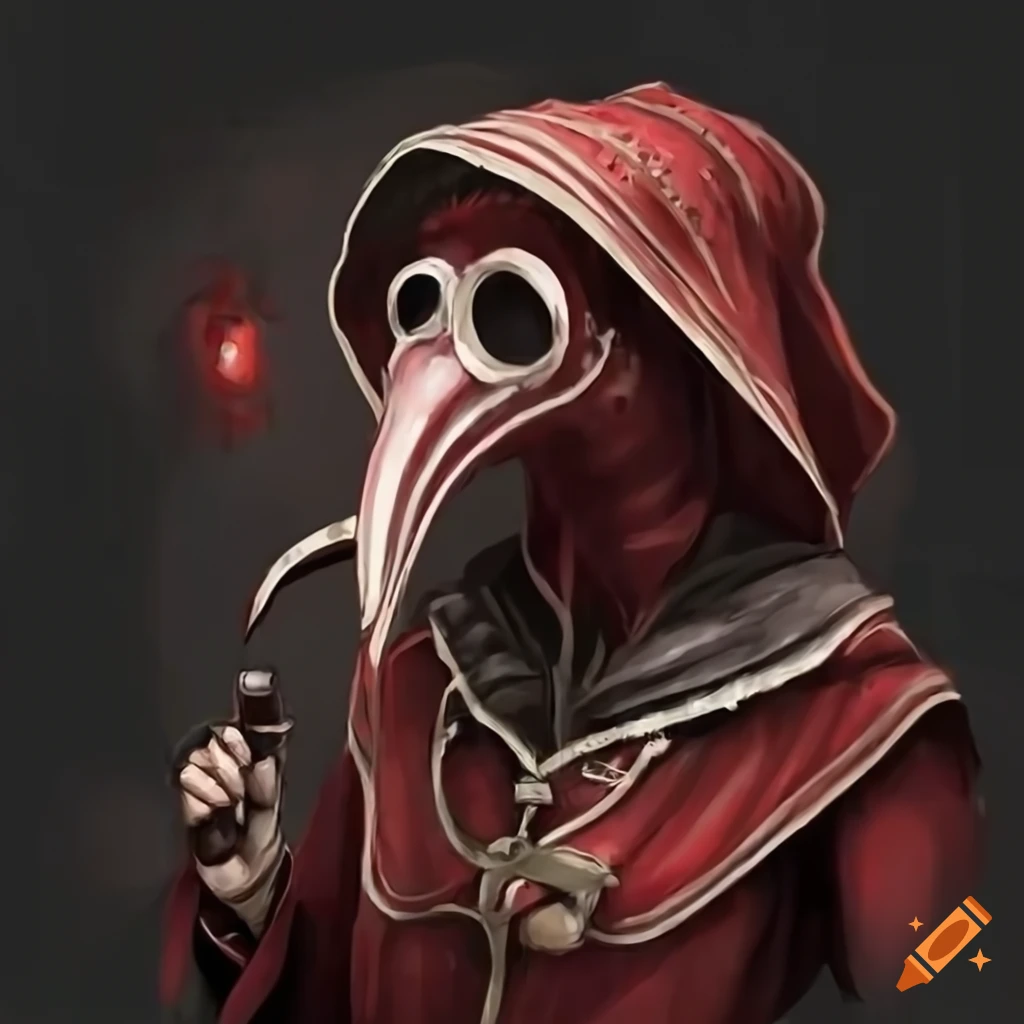 Plague doctor with red potions on Craiyon