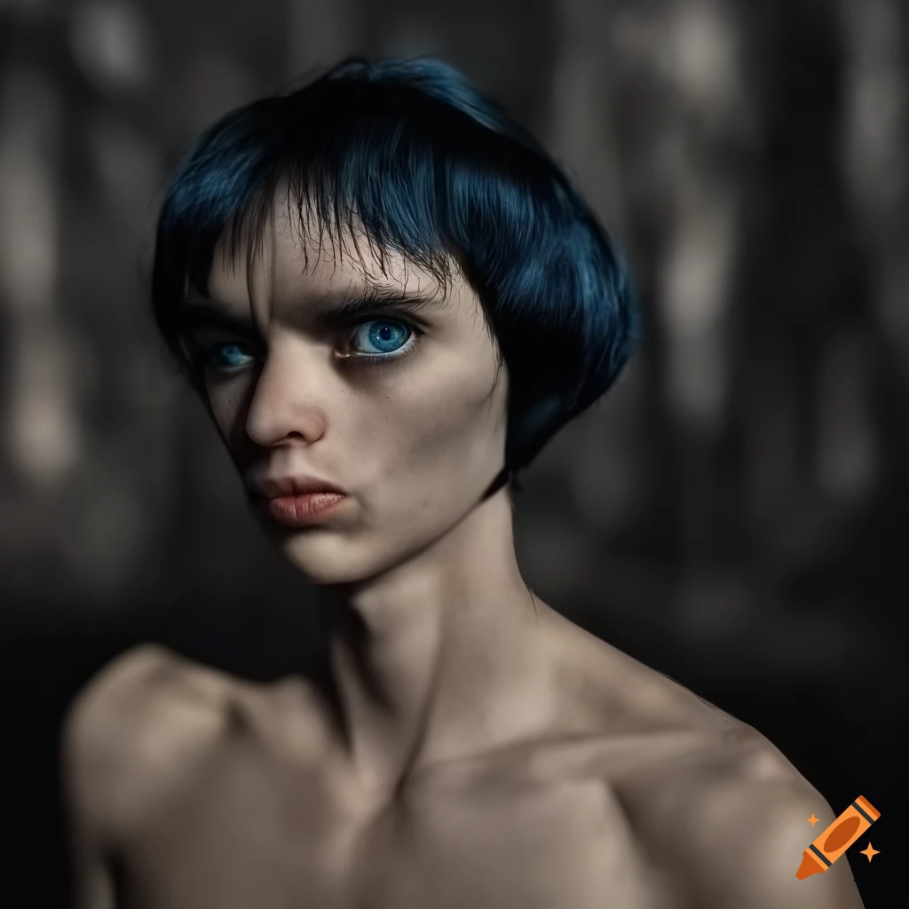 Group of blue-skinned humanoid alien men with pointed ears and black ...