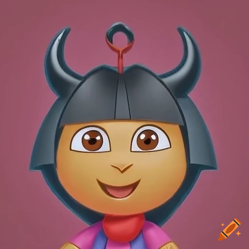 Dora the Explorer in a red and black devil costume on Craiyon