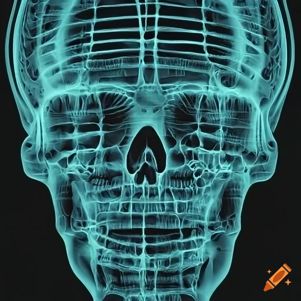Graphic representation of geometric skull shapes with monochromatic ...