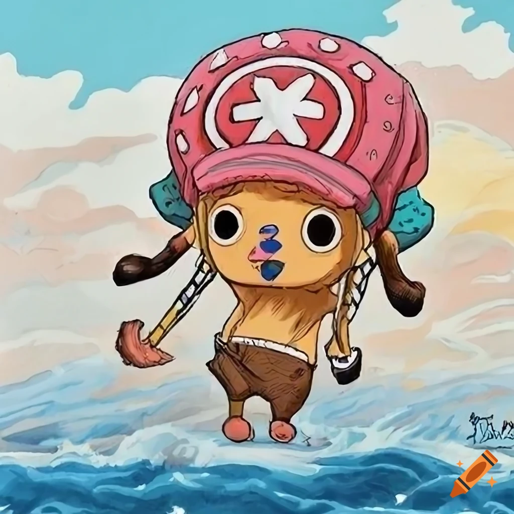 Chopper at the beach in jojo's bizarre adventure style by hirohiko ...