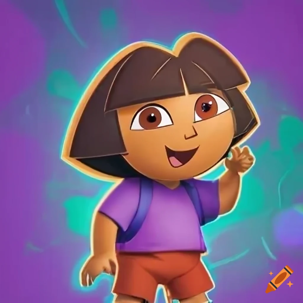 Dora the explorer as a vaporwave relax character on Craiyon