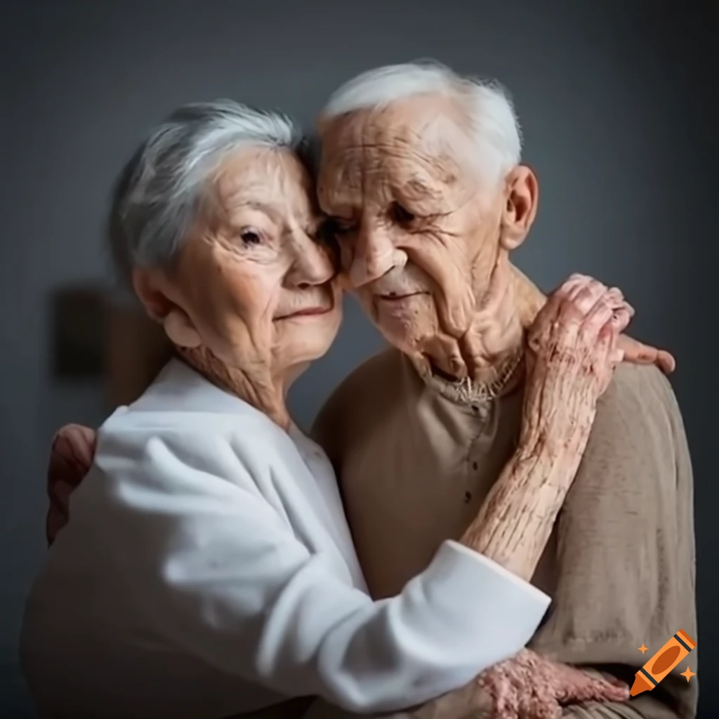 Elderly couple in a heartfelt consultation with their wise doctor on Craiyon