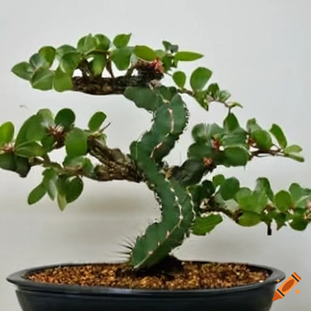 Cactus bonsai plant on Craiyon