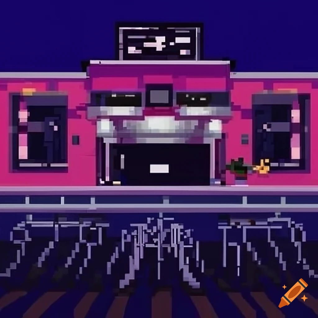 Midnight diner in 8-bit pixel art style on Craiyon