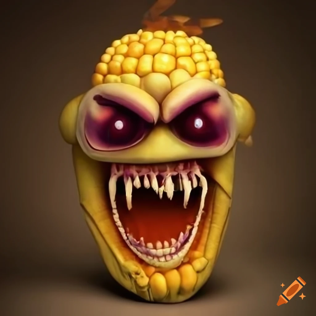 Evil corn kernel on Craiyon