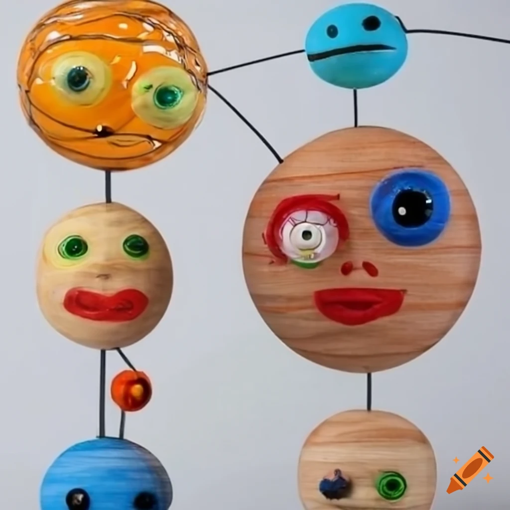 Puppet solar system with faces on Craiyon