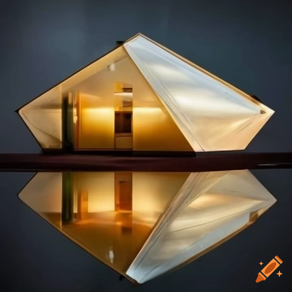 Space-age glass and limestone pod house with plants inside in ...