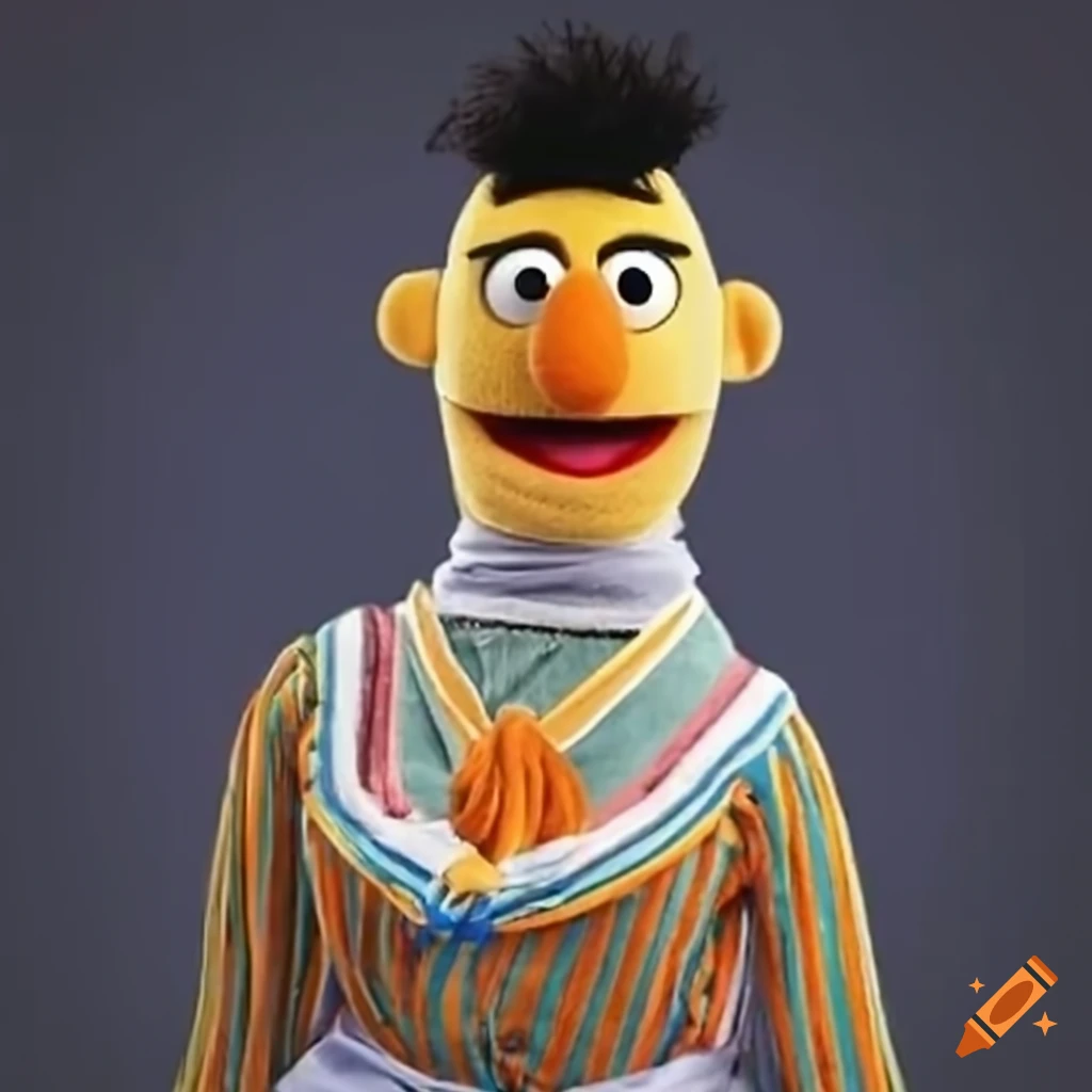Female Bert from Sesame Street in Dirndl costume on Craiyon