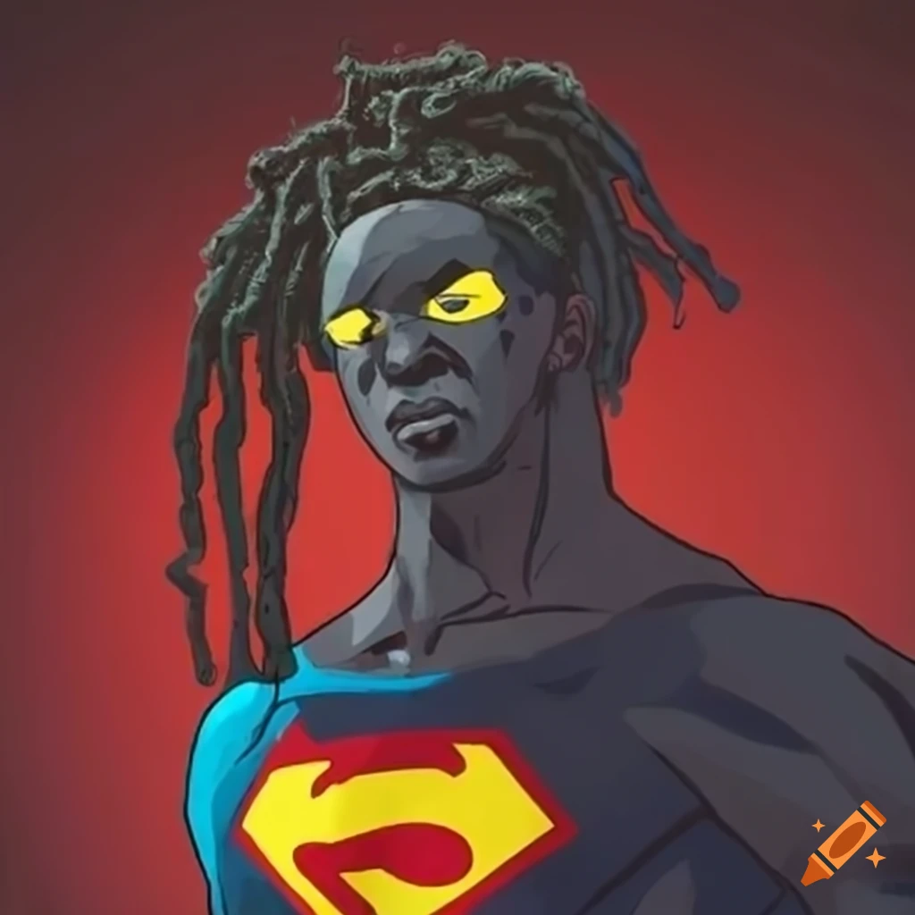Black man with dreads in superhero spandex with clipper logo on Craiyon