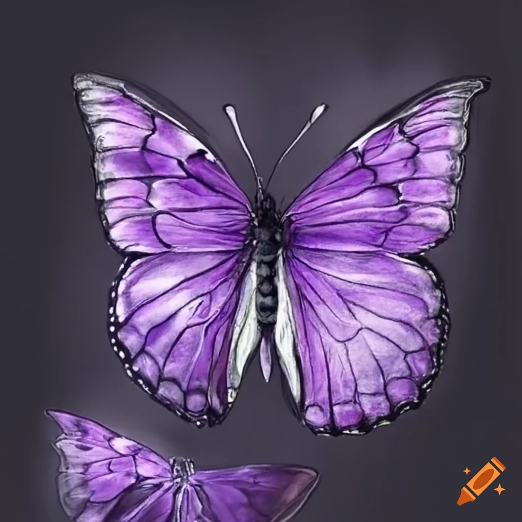 Purple butterfly on Craiyon