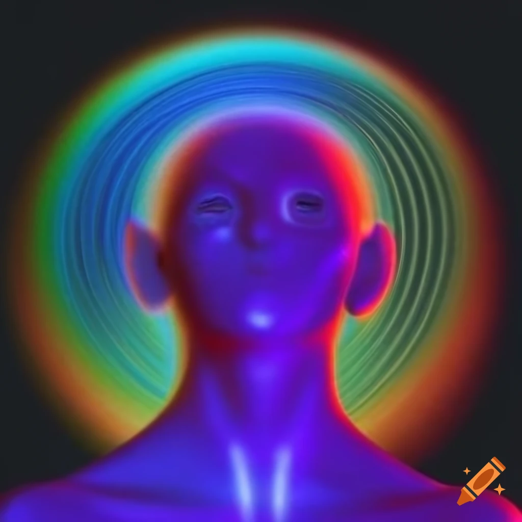 Abstract out-of-focus human figure with RGB noise filter on Craiyon