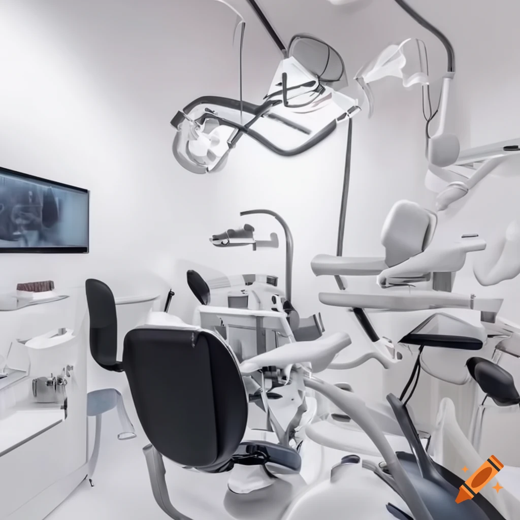 Modern dental office with high-tech equipment and a calming atmosphere ...