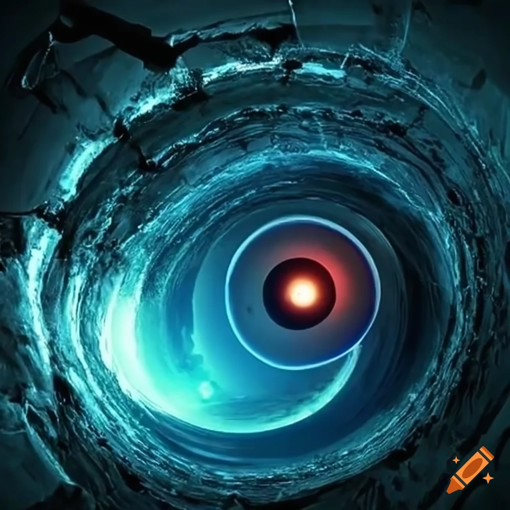 Chasing the light at super speed in a living endless pit on Craiyon