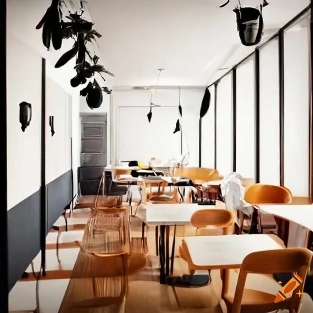 Small cafeteria dining area on Craiyon