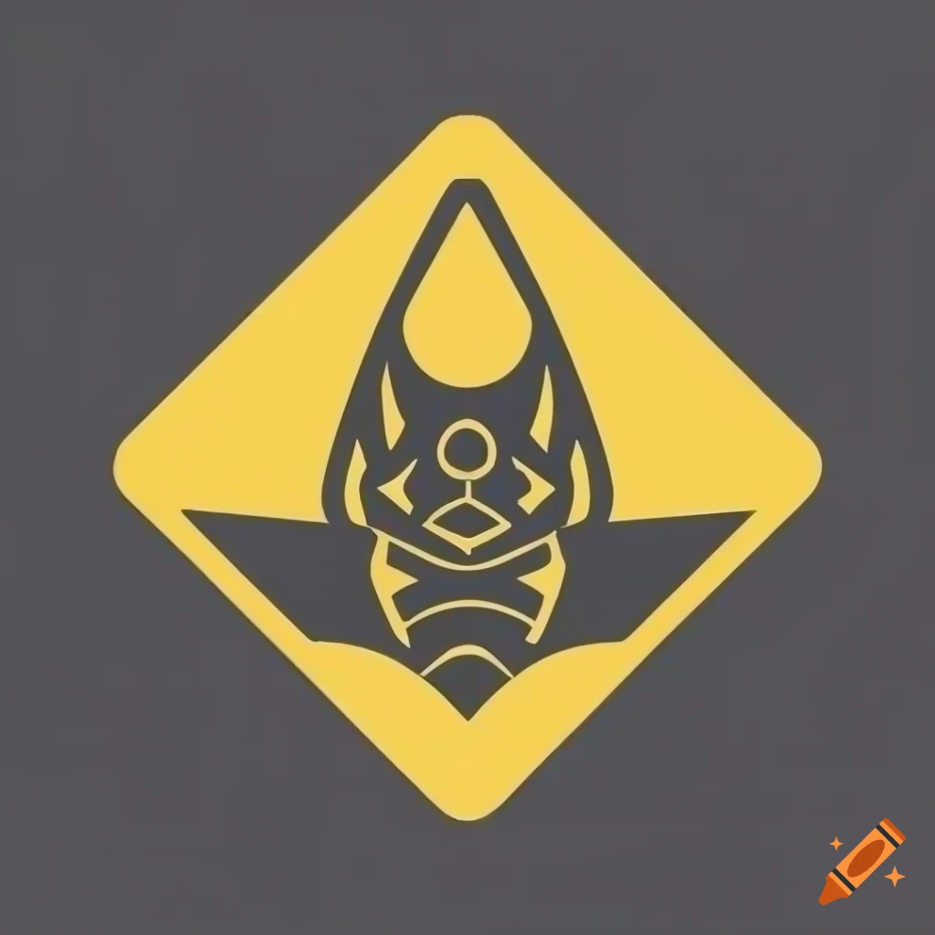 Sandworm inside hazard sign style hexagon triangle on solid backdrop on ...