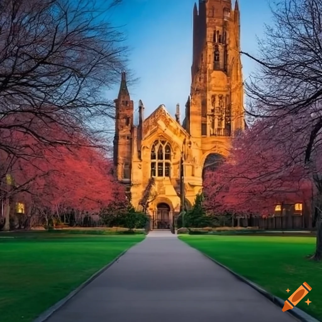 Beautiful college campus on Craiyon