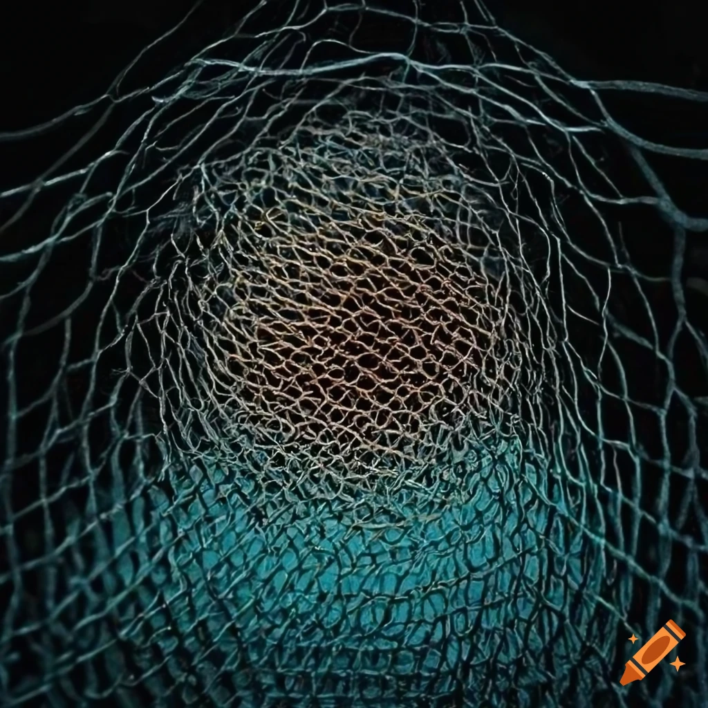 Coarse-meshed net tightly woven at one edge on Craiyon