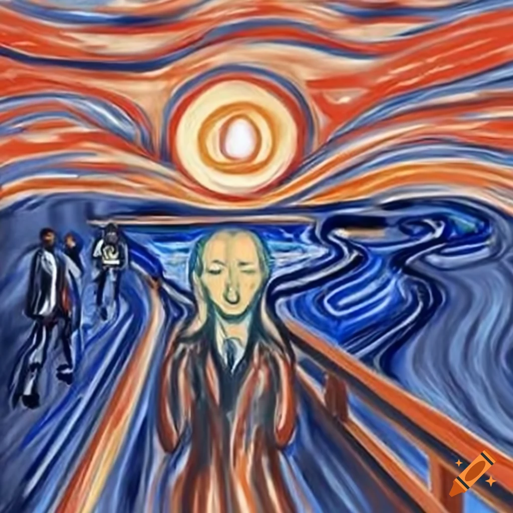 Iconic painting by edvard munch portraying deep emotion on Craiyon