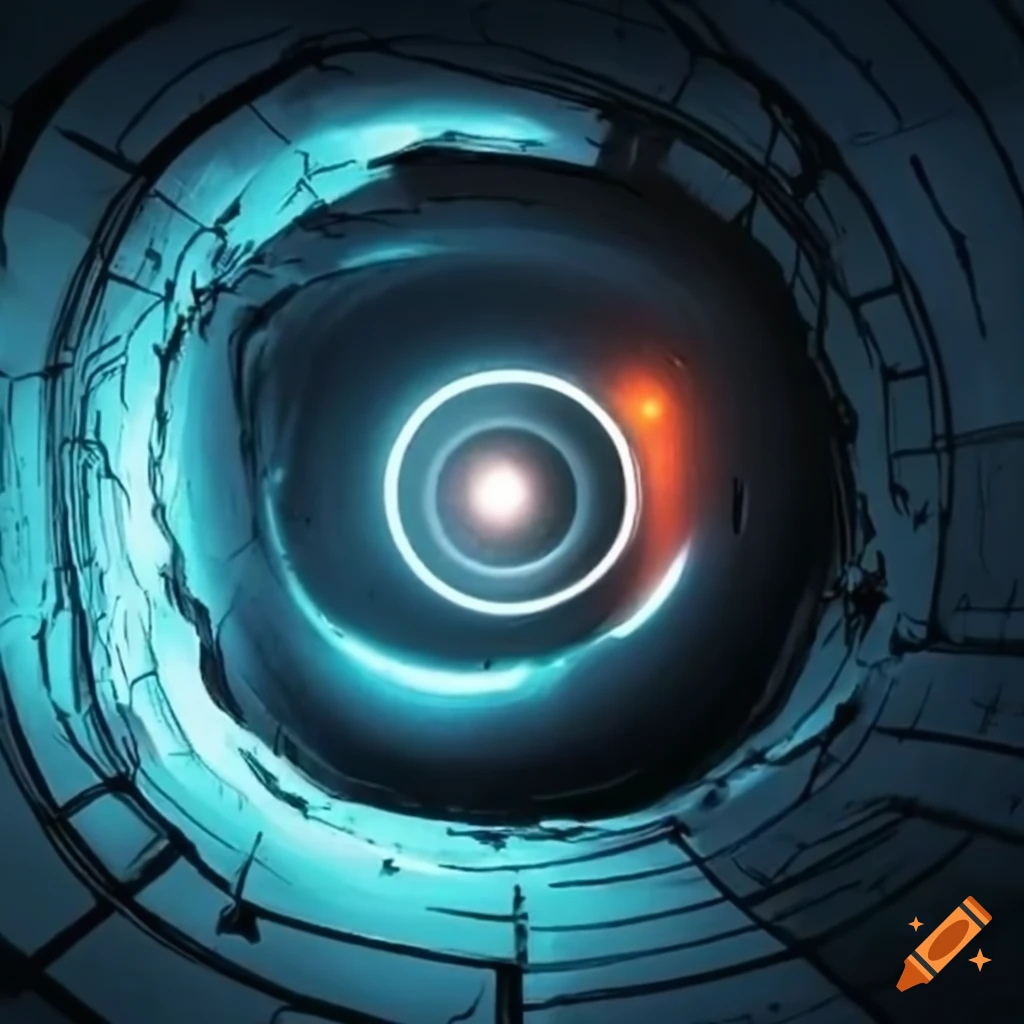 Chasing the light at super speed in a living endless pit on Craiyon