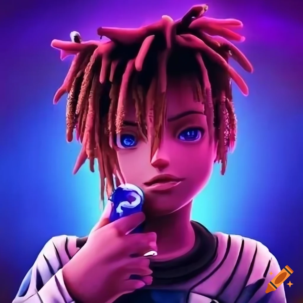 Juice Wrld Roses album cover in Kingdom Hearts anime style on Craiyon