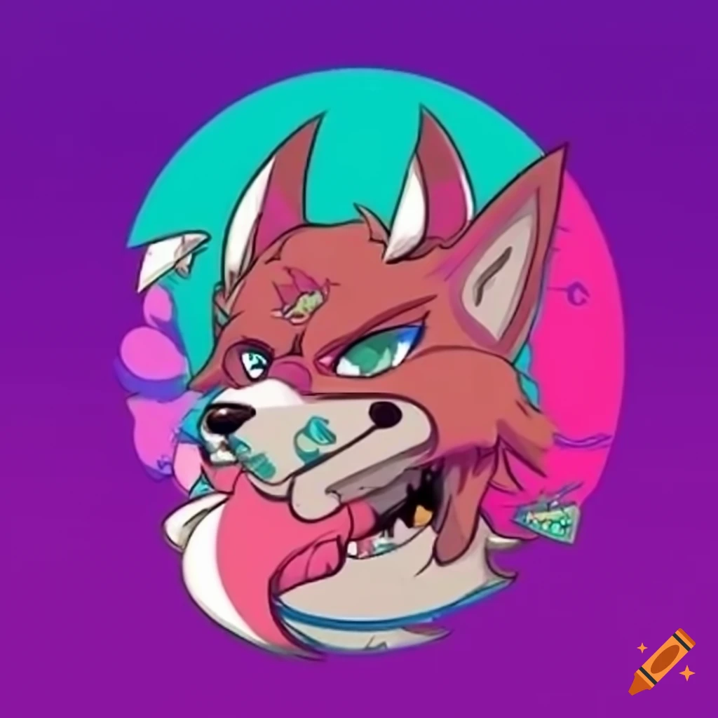 Anthropomorphic wolf character in the furry fandom on Craiyon