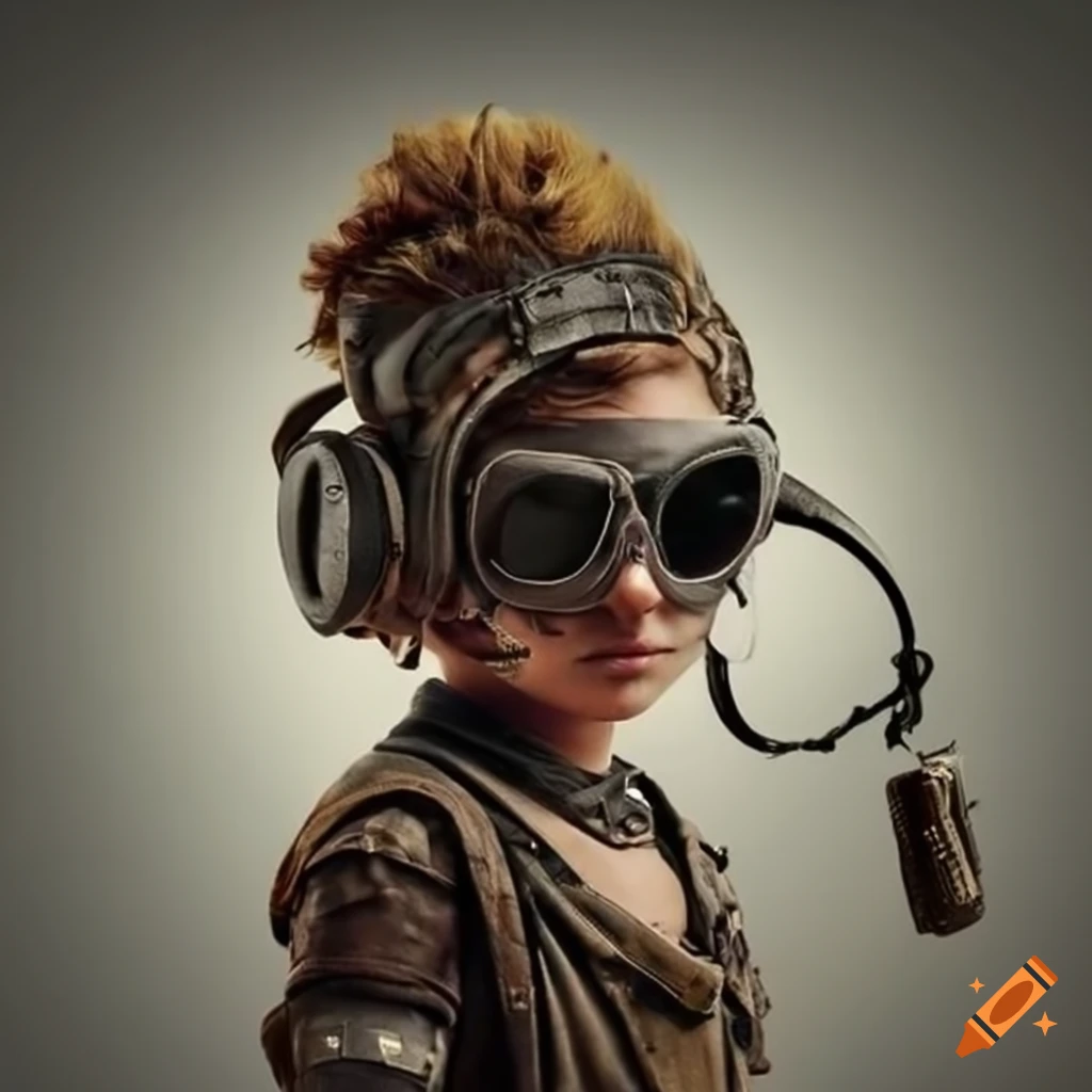 Post-apocalyptic child character with western attire and advanced ...