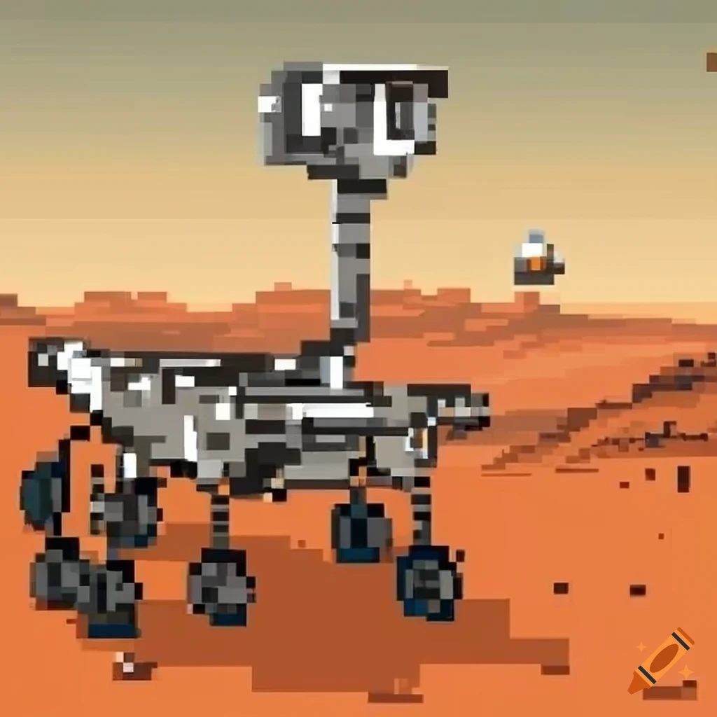 Pixel art mars rover on Craiyon