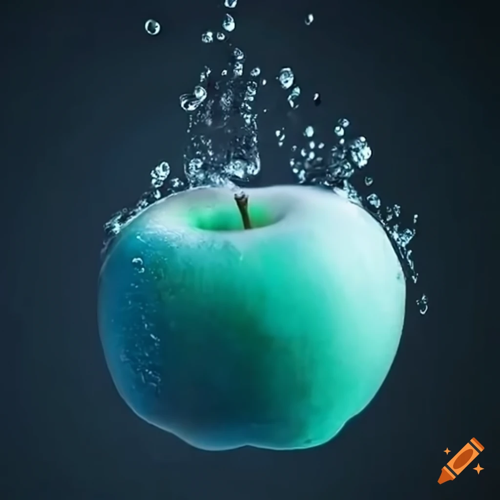 Exploding apple with water turning into fire on Craiyon