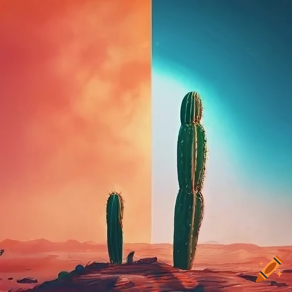 Cactus mixed with rocket in NASA 1960s aesthetic design on Craiyon
