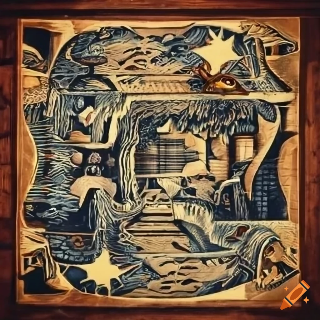 Happy Stars adventure travel poster featuring stave carvings and ...