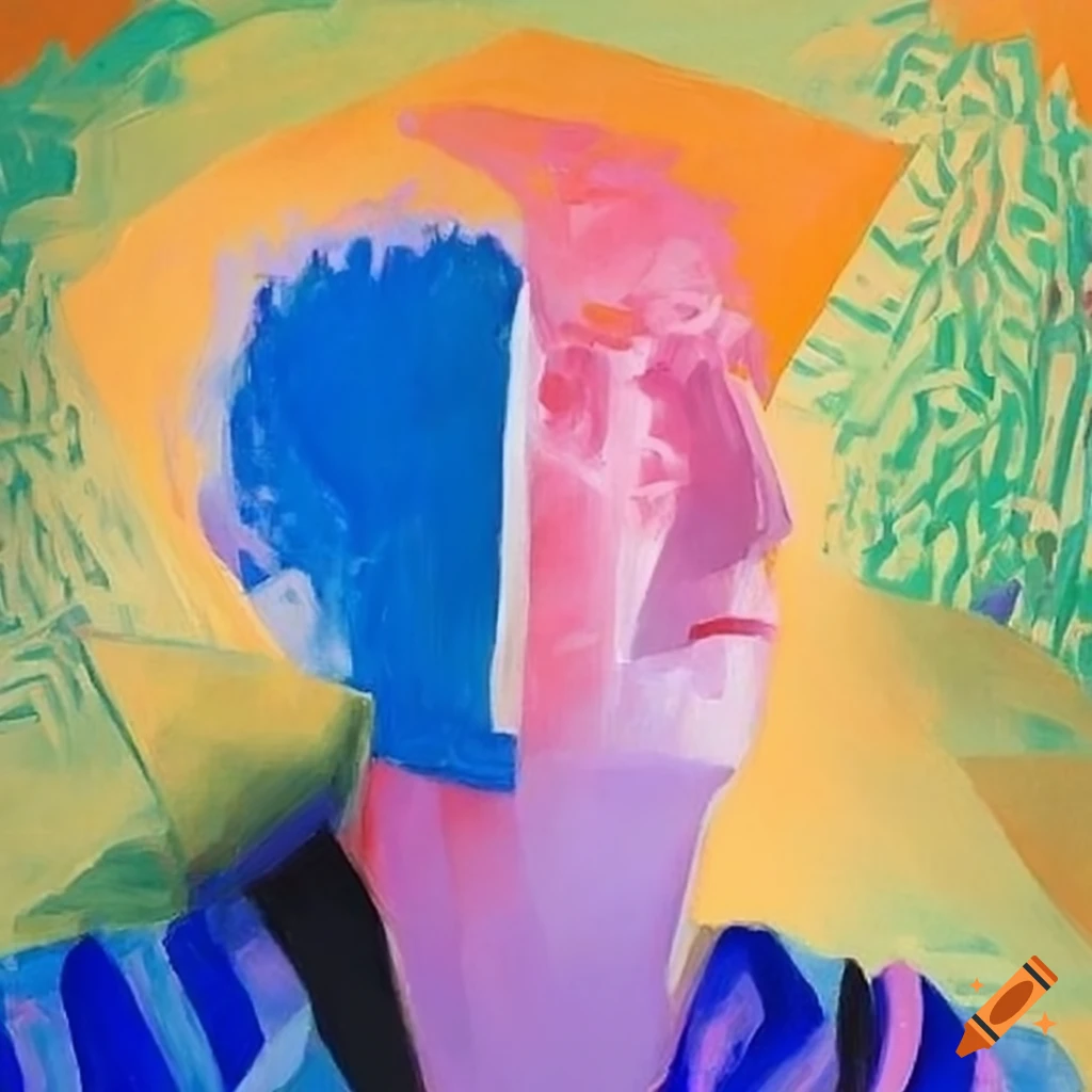 Abstract geometric poetry conflict in a painting inspired by analytical ...