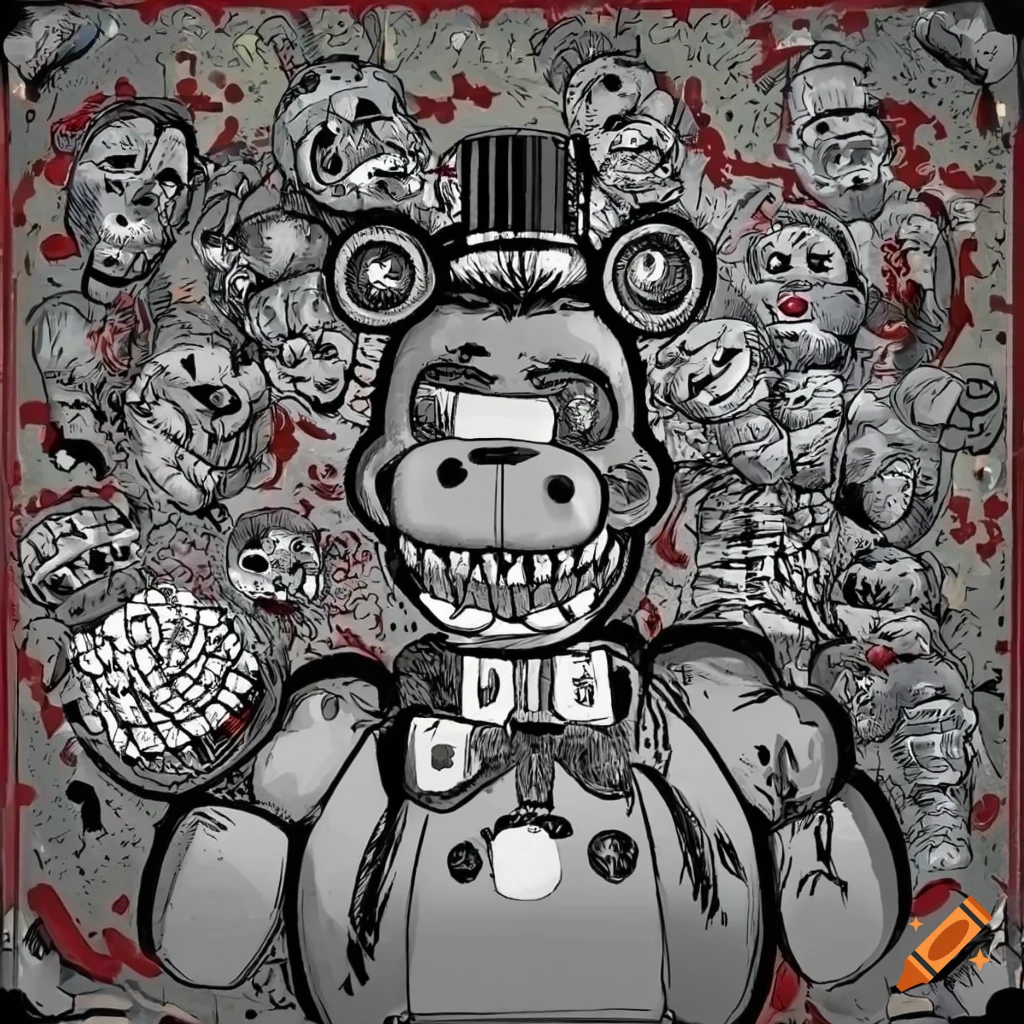 FNAF Five Nights at Freddy's comic book cover in Junji Ito Uzumaki ...