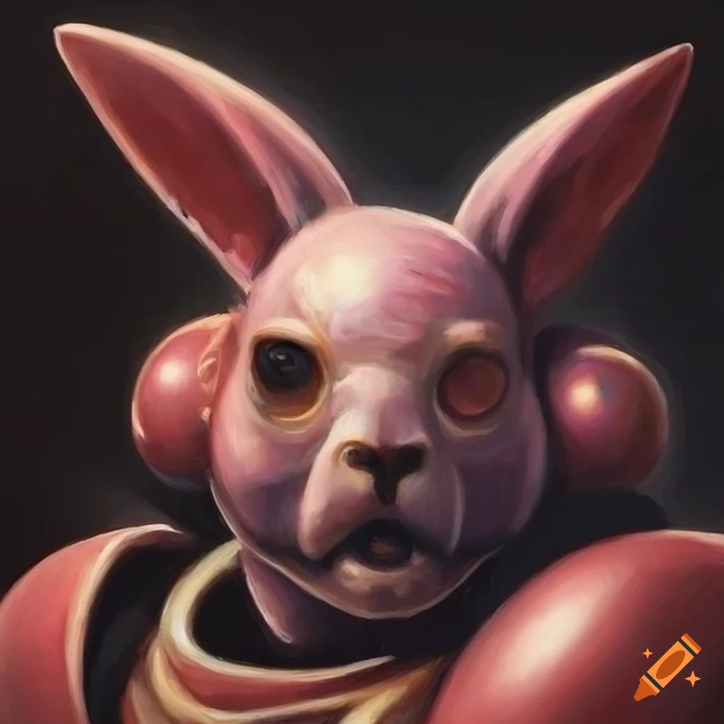 Oil painting portrait of a pink rabbit Space Marine from Warhammer ...