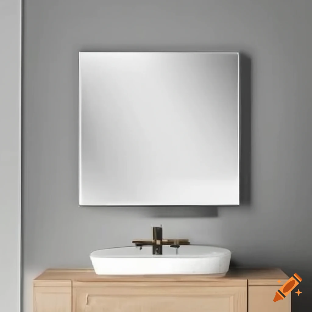 Square bathroom mirror on Craiyon