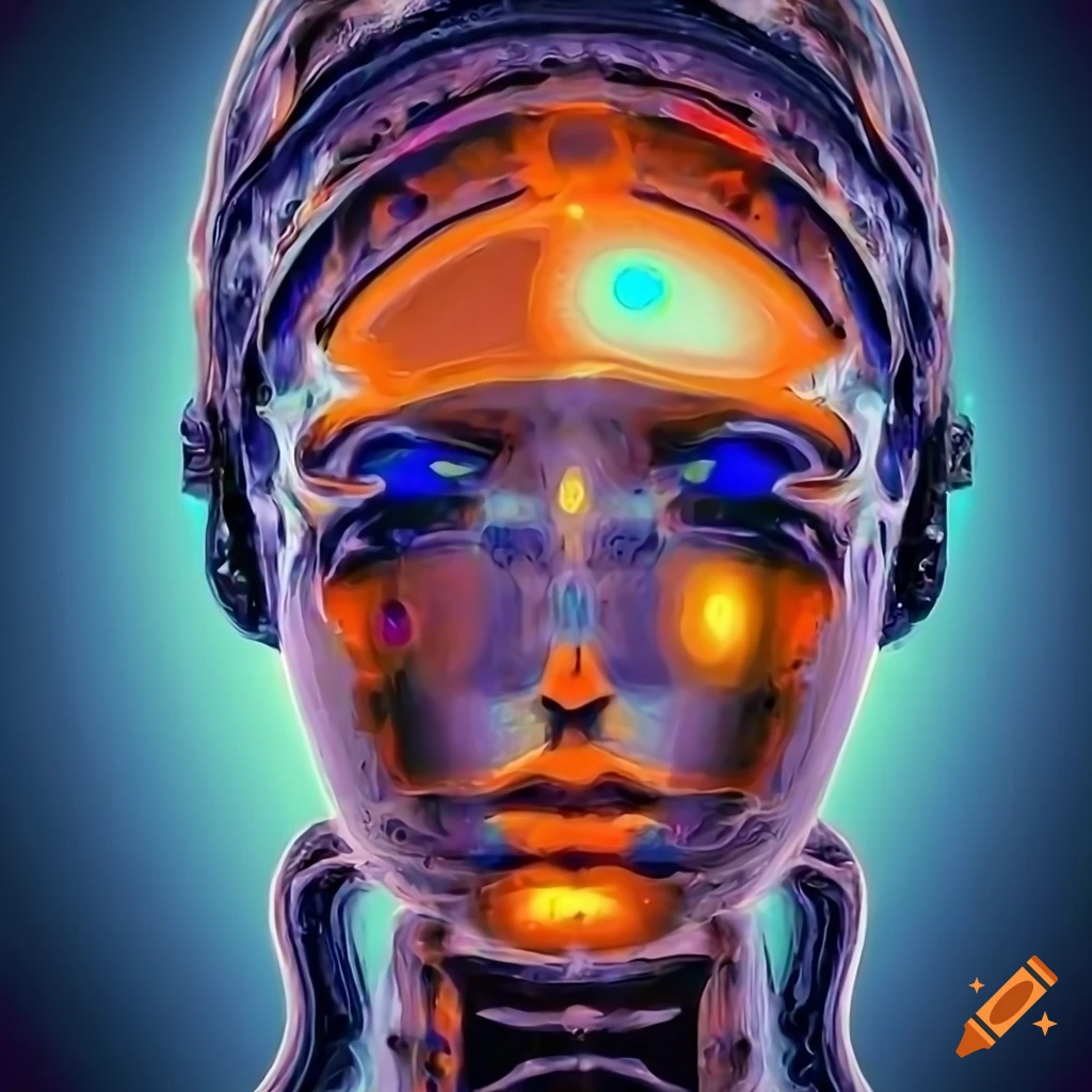 X-ray biomechanoid woman face of a droid in a planetary system on Craiyon