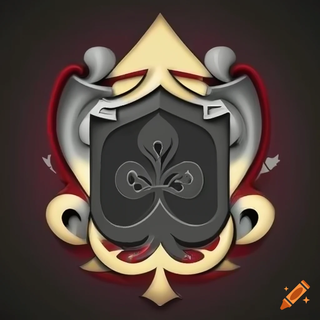 Family Crest with Pirate Logo resembling Ace of Spades on Craiyon
