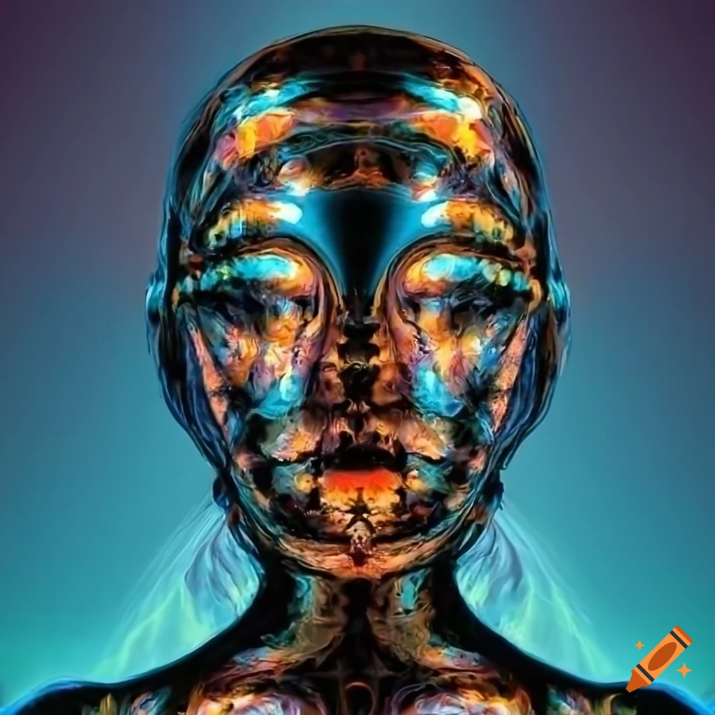 X-ray biomechanoid woman face of a droid in a planetary system on Craiyon