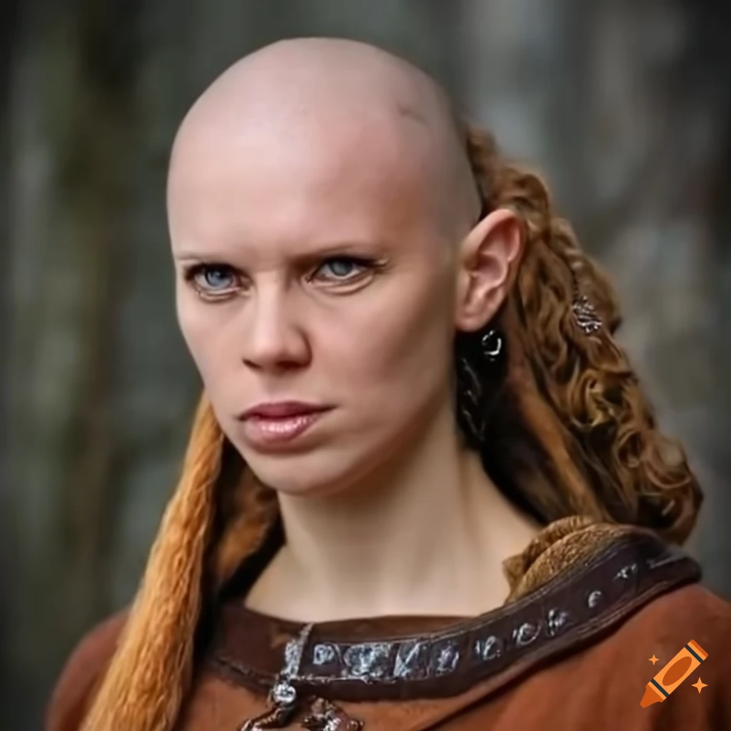 Viking woman with a bald head and no headgear on Craiyon